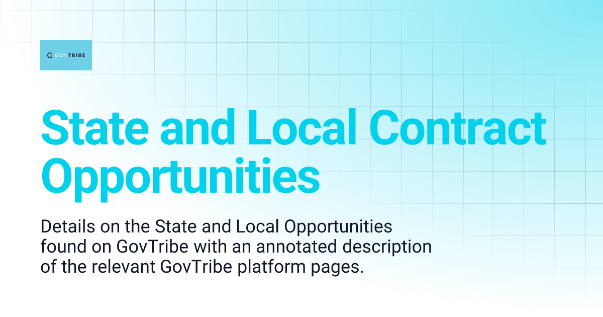 State and Local Contract Opportunities | User Guide